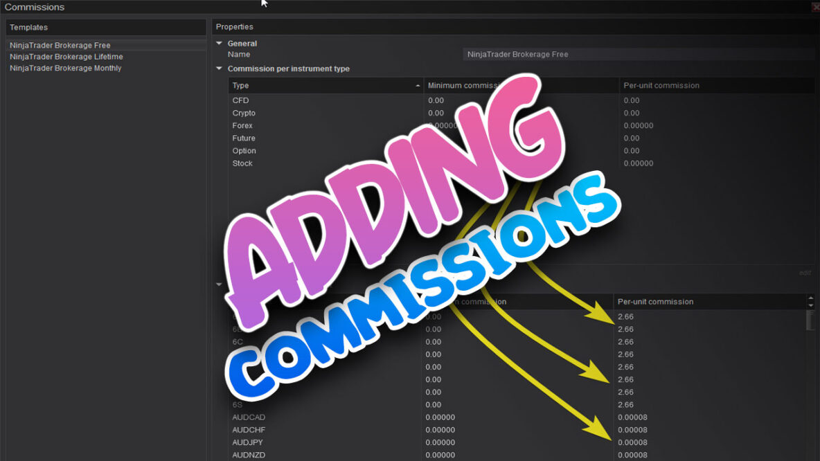 How to Add Commission to NinjaTrader 8